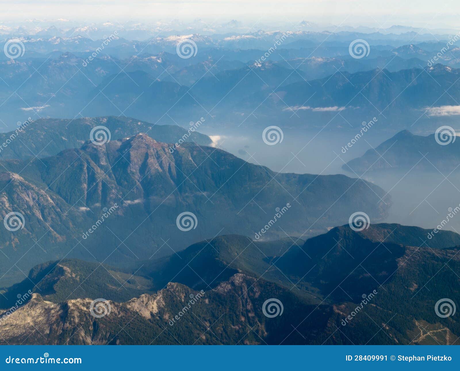 Aerial View of Coast Mountain Ranges in BC Canada Stock Image - Image ...