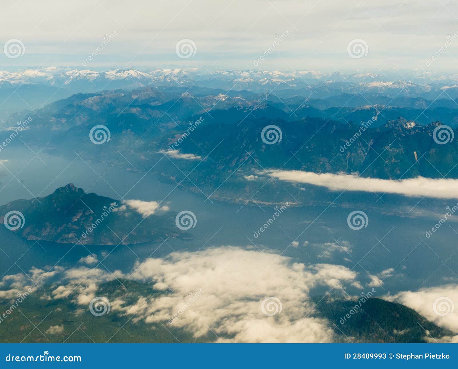 Aerial View of Coast Mountain Ranges in BC Canada Stock Image - Image ...