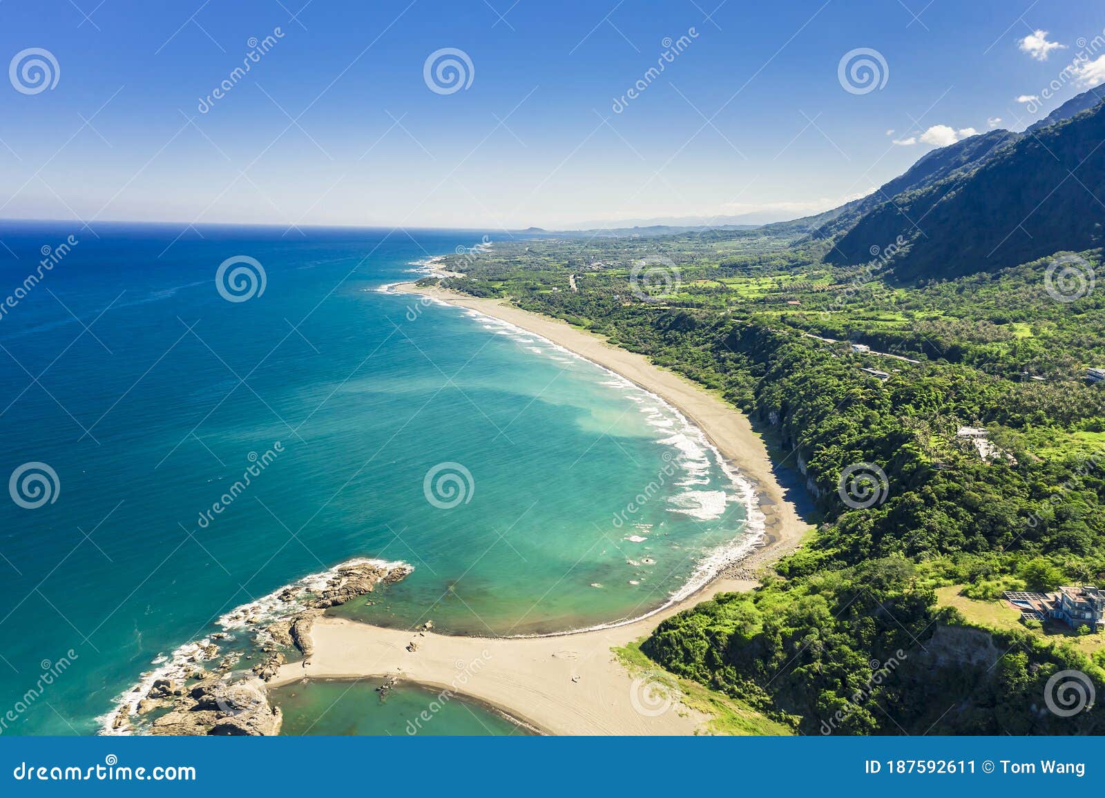Aerial View Coastline and Beach in Eastern Taiwan Stock Image - Image ...