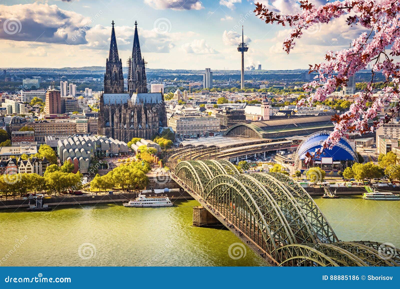 Aerial View of Cologne at Spring Stock Photo - Image of germany ...