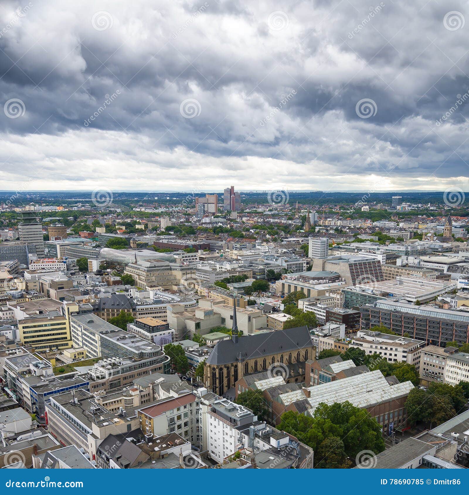 Aerial View of Cologne from the Viewpoint of Cologne Cathedral ...
