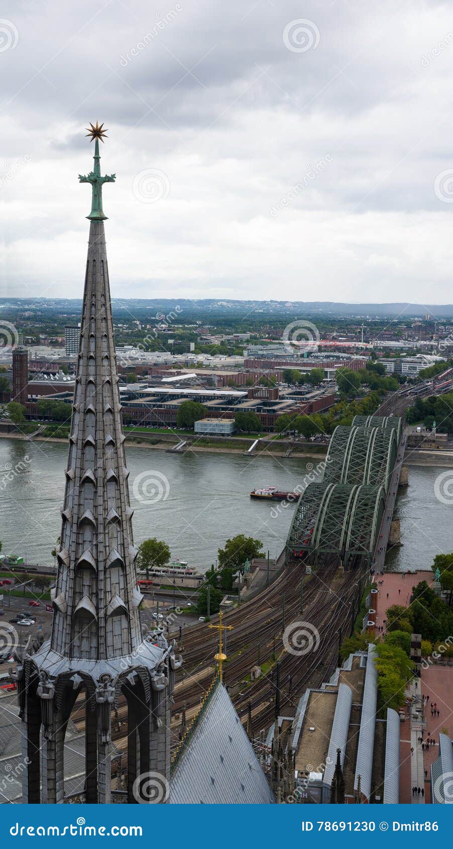 Aerial View of Cologne from the Viewpoint of Cologne Cathedral ...