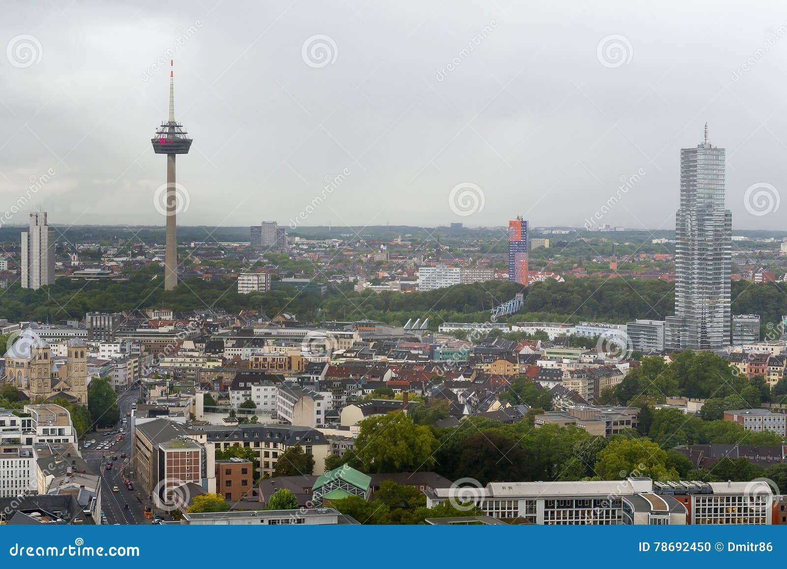 Aerial View of Cologne from the Viewpoint of Cologne Cathedral ...