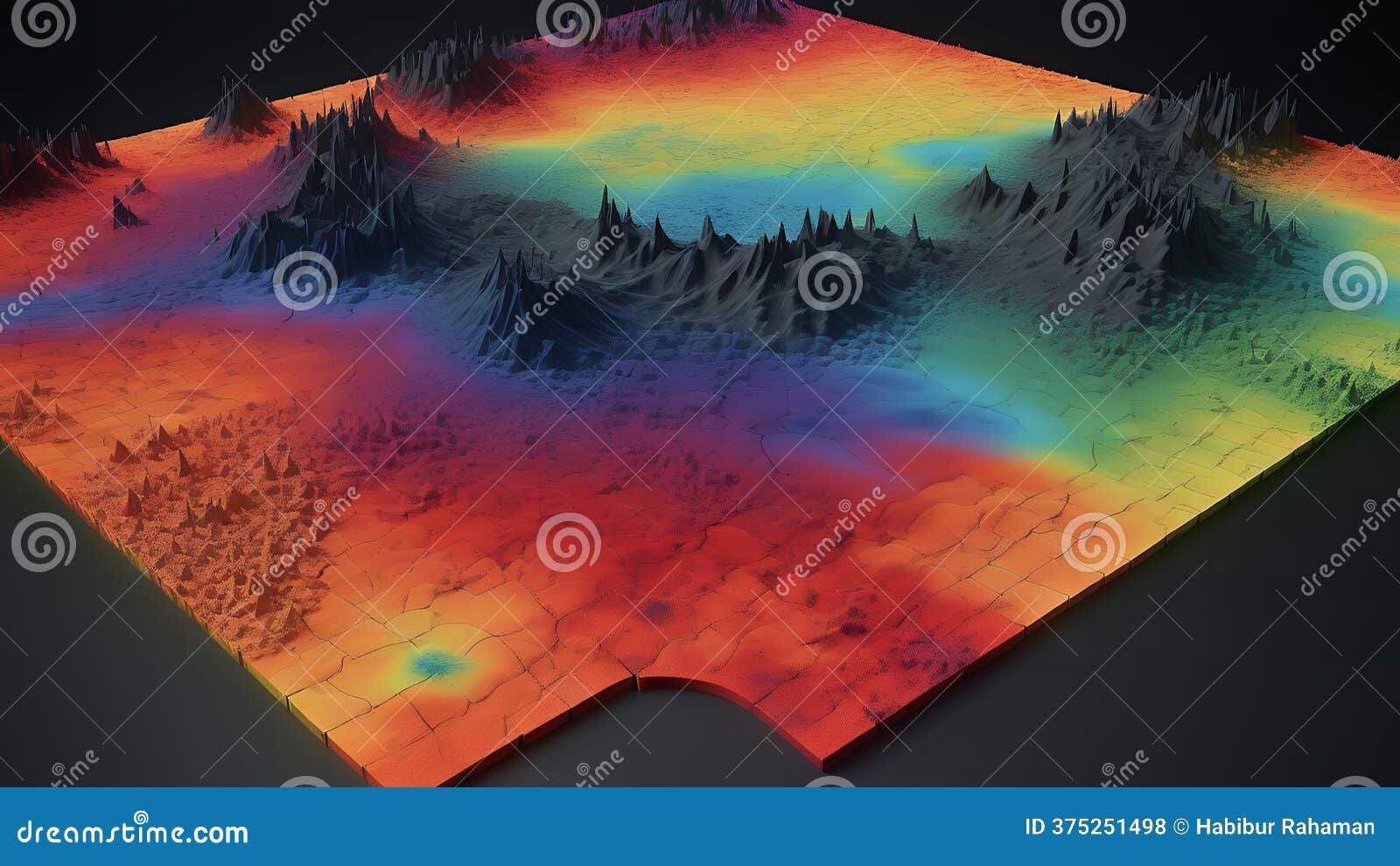 Colorful Topographic Map Showing Data Visualization And Analysis Stock ...