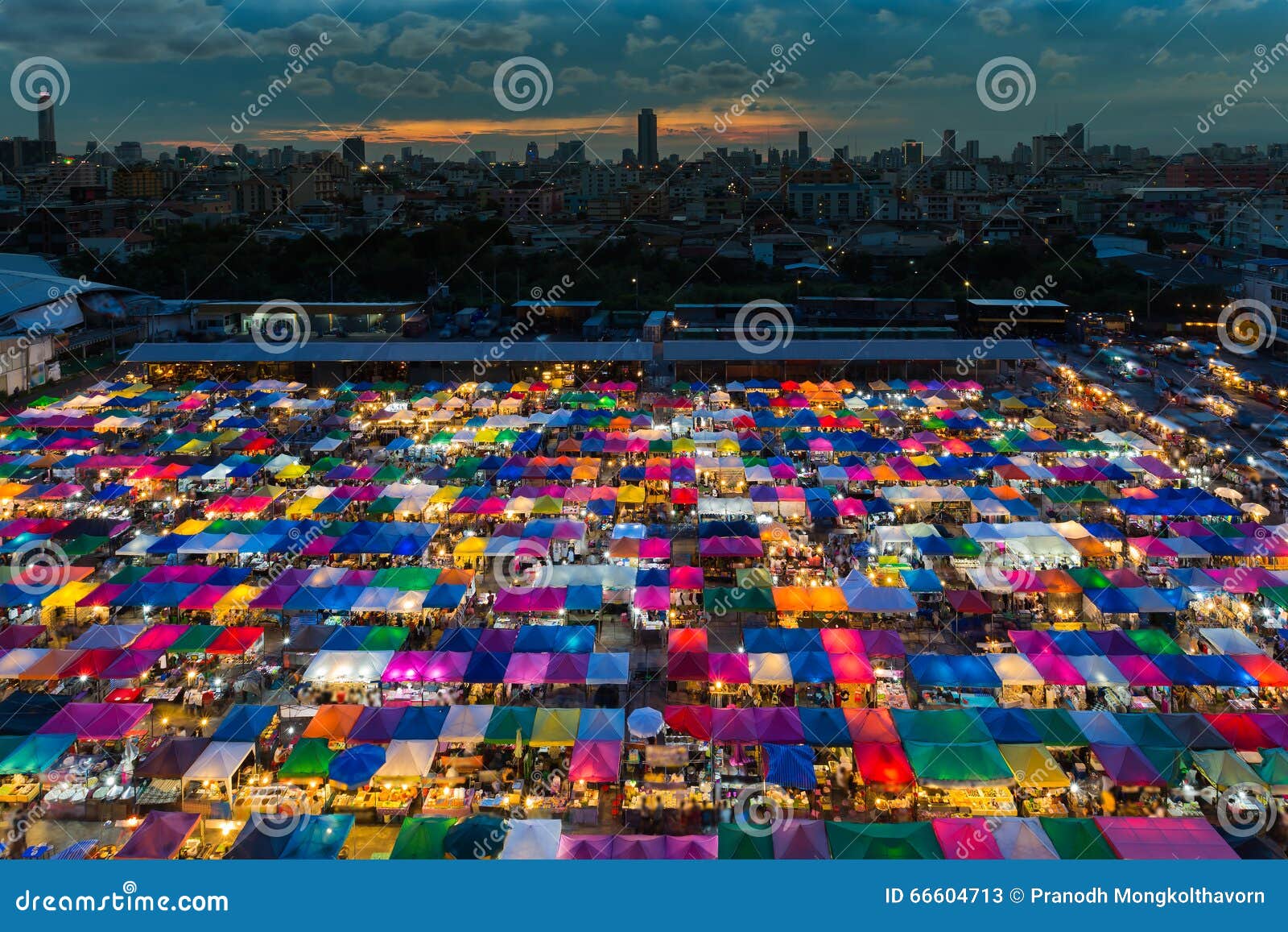 Aerial View Colours Full Weekend Market Stock Image - Image of festival ...