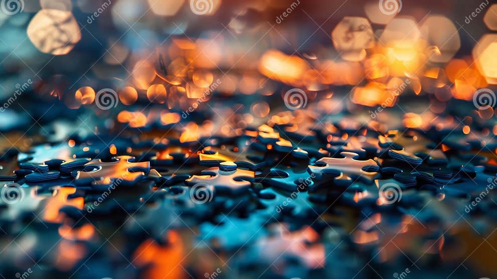 An Aerial View of Completed Puzzle Showcasing a Dynamic Mix of ...