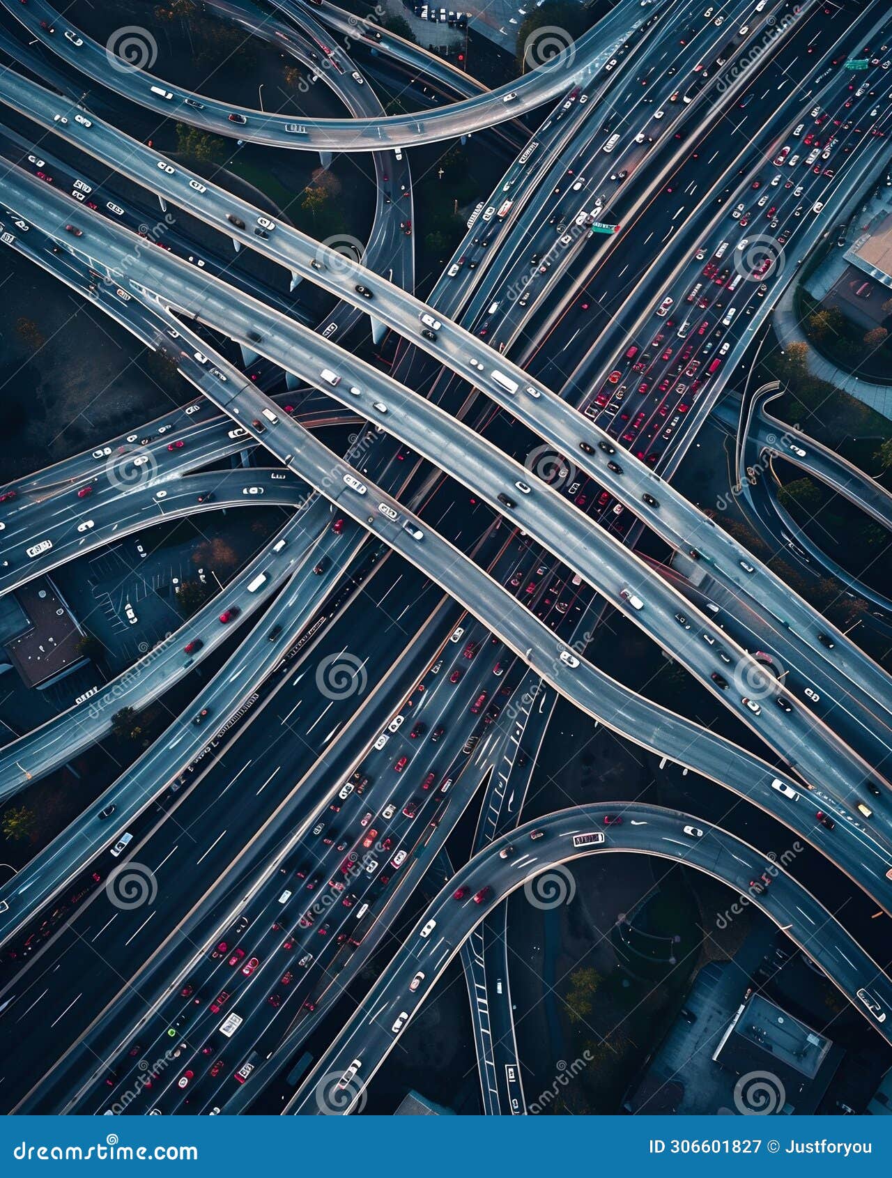 Aerial View of Complex Highway Interchange. Generative Ai Stock ...