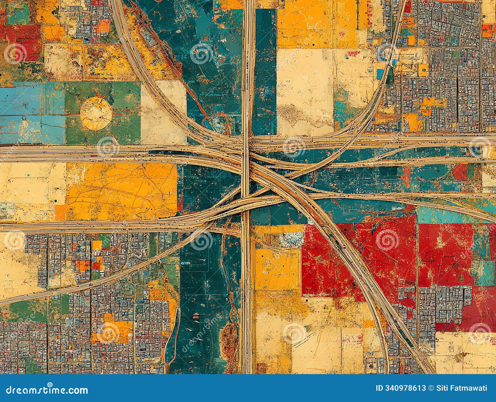A Complex Highway Interchange Featuring Multiple Elevated Roads ...