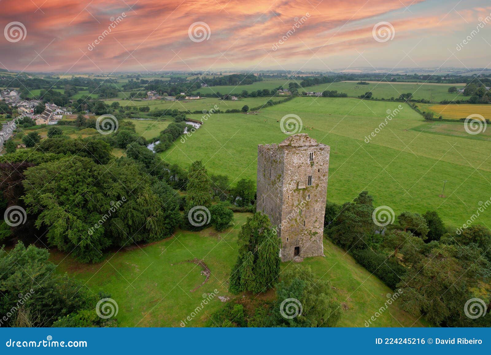Aerial View of Conna Castle in County Cork Stock Photo - Image of coast ...