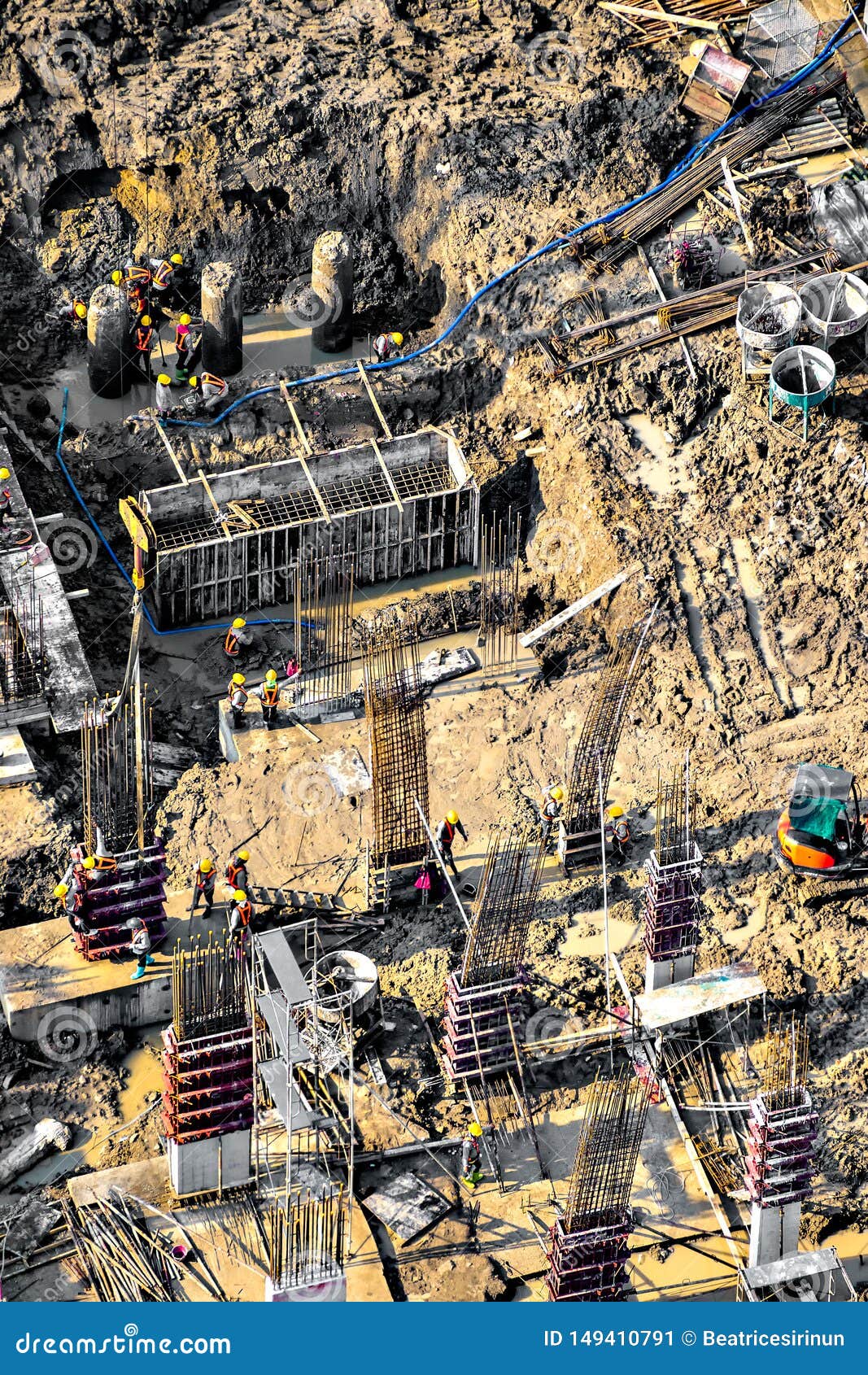 Aerial View of Construction in Progress. Stock Image - Image of ...