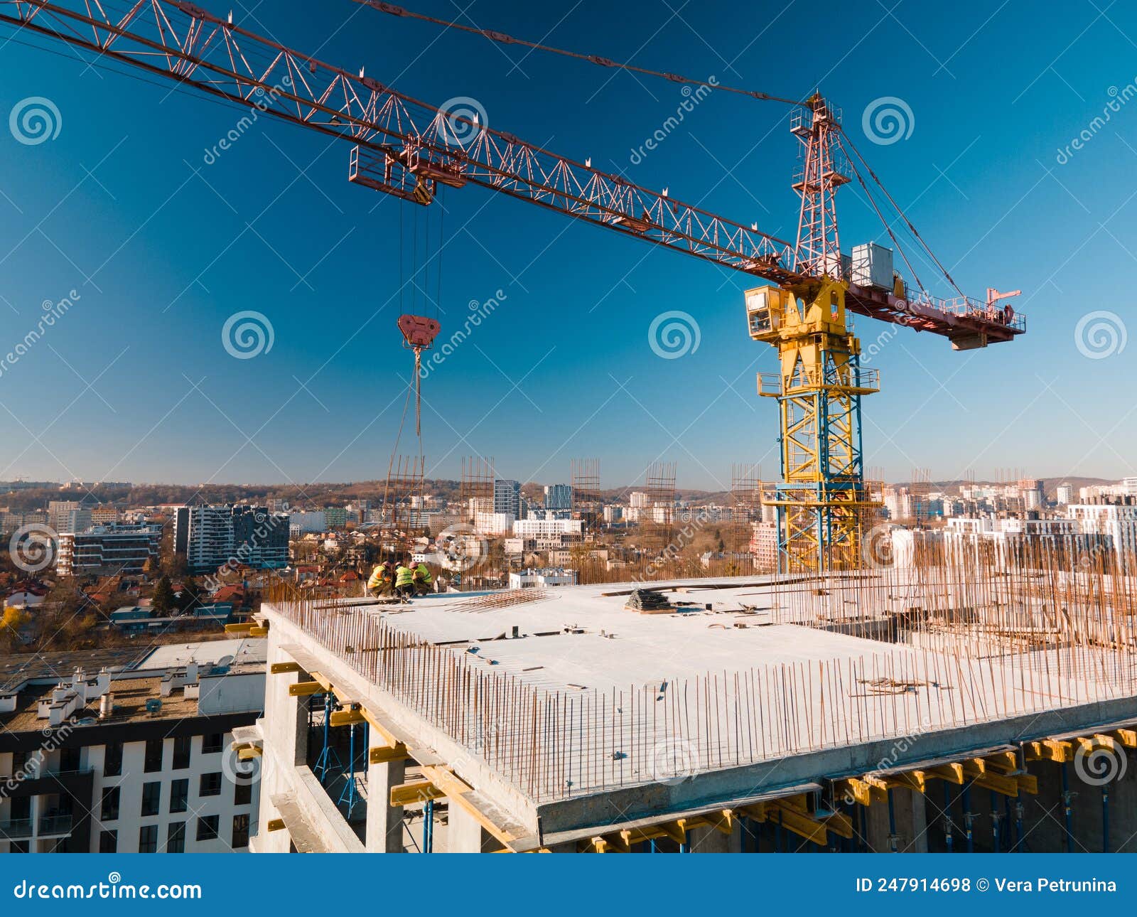 Aerial View of Construction Site Stock Photo - Image of drone, building ...