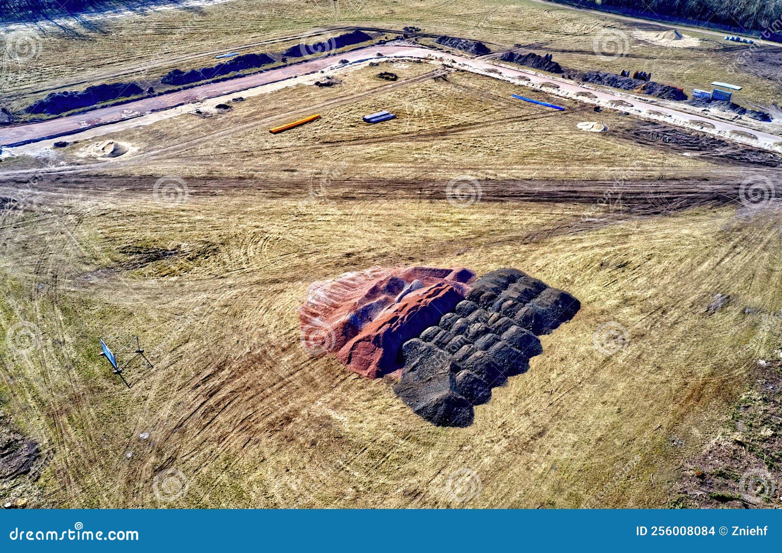 Aerial View of a Construction Site for the Development of a New Housing ...