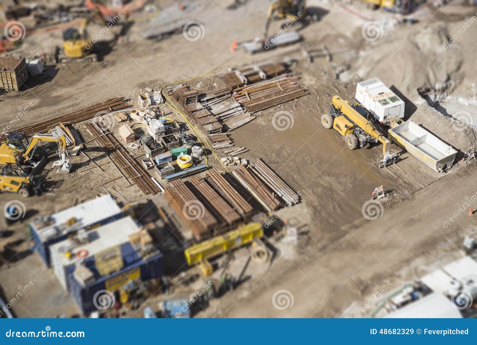 Aerial View of Construction Site with Extreme Bokeh. Stock Image ...