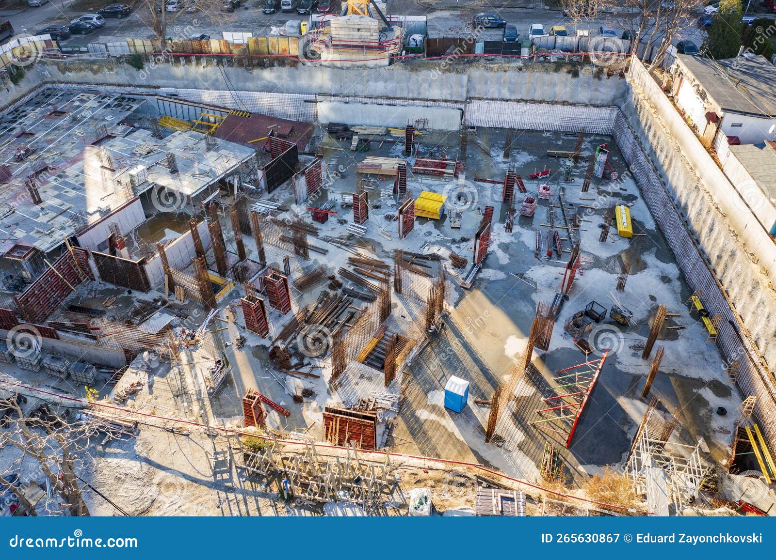 Aerial View of a Construction Site. Making a New Building Stock Image ...