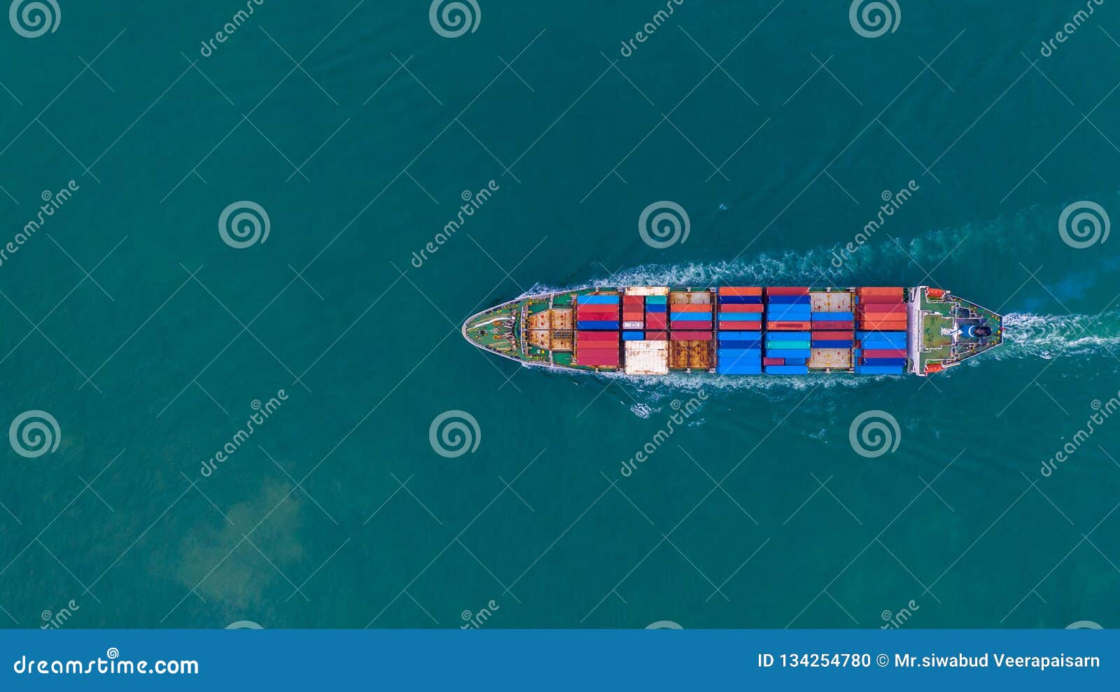 Aerial View Container Ship Carrying Container for Import and Export ...