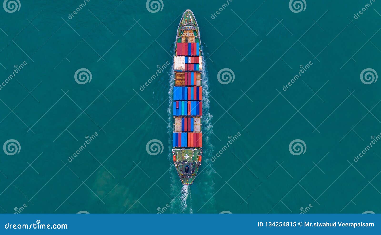 Aerial View Container Ship Carrying Container for Import and Export ...