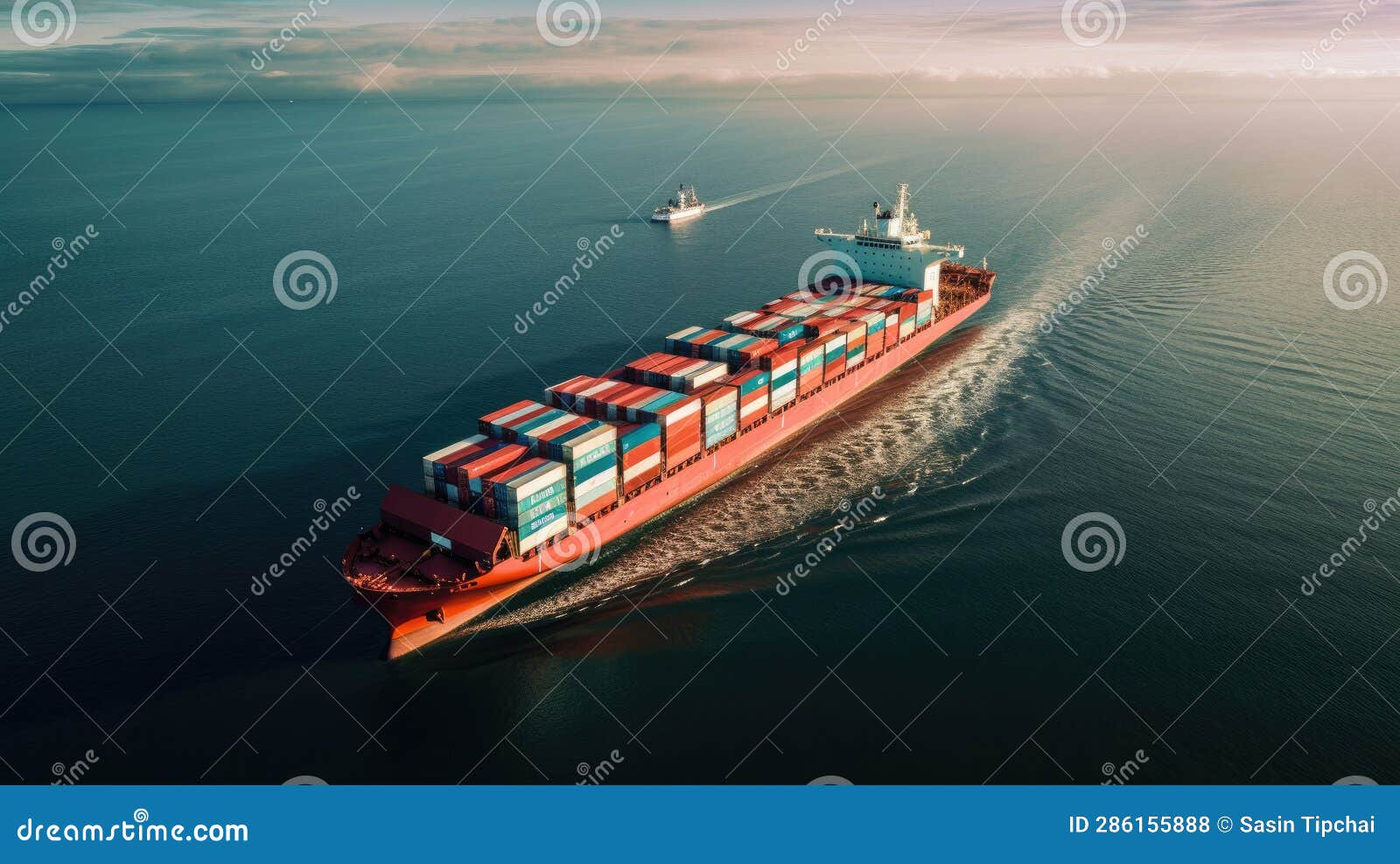 Aerial View Container Ship in Port at Container Terminal Port, Ship of ...
