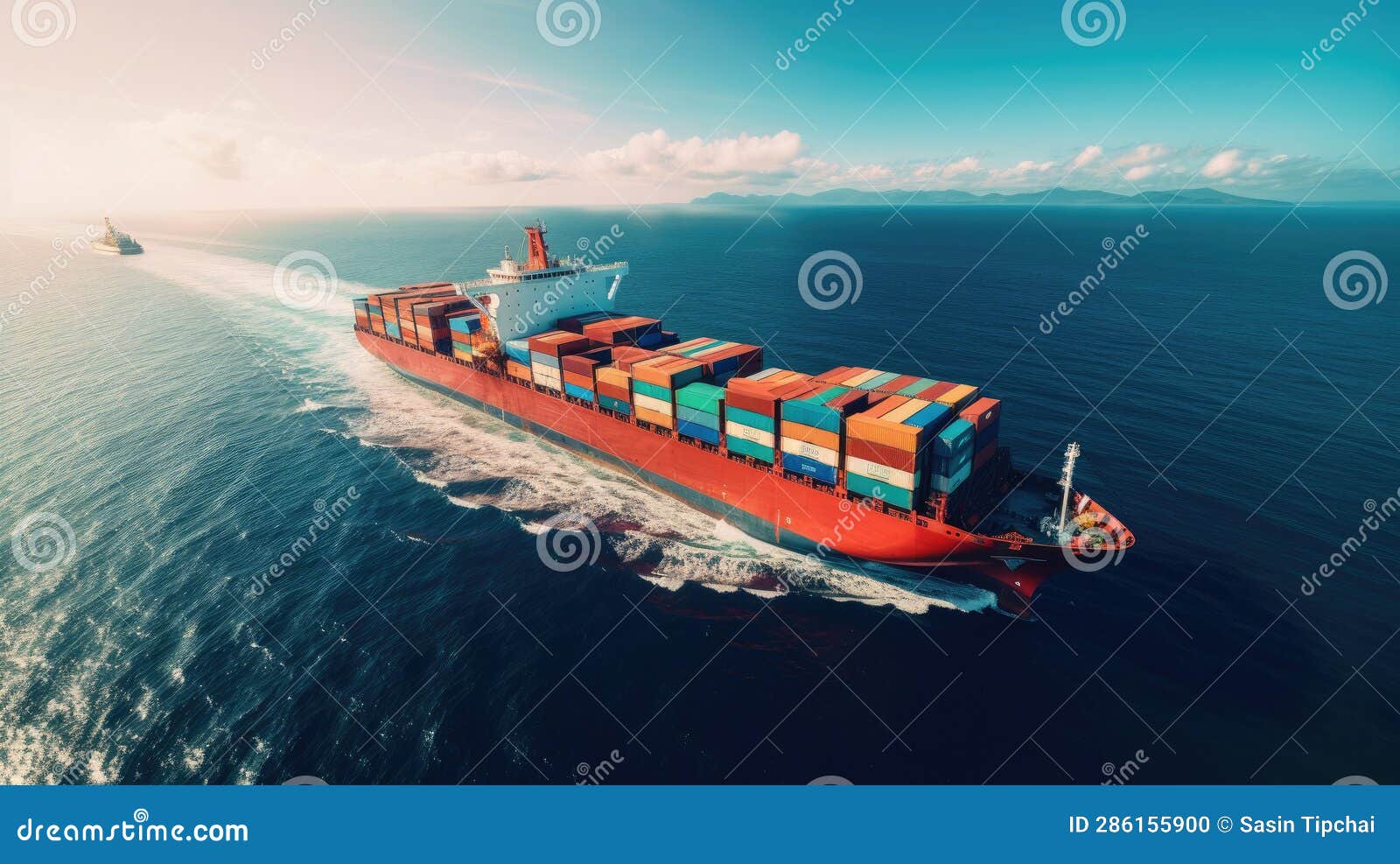 Aerial View Container Ship In Port At Container Terminal Port, Ship Of ... Aerial View Container Ship In Port At Container Terminal Port, Ship Of ...