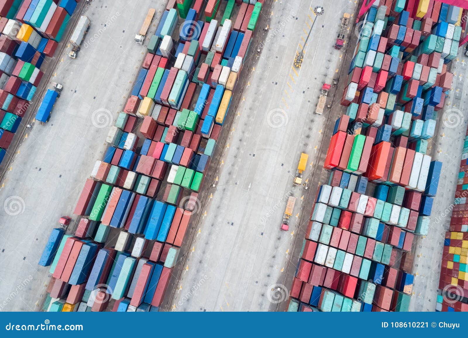 Container Stack In The Cargo Yard Stock Image | CartoonDealer.com ...