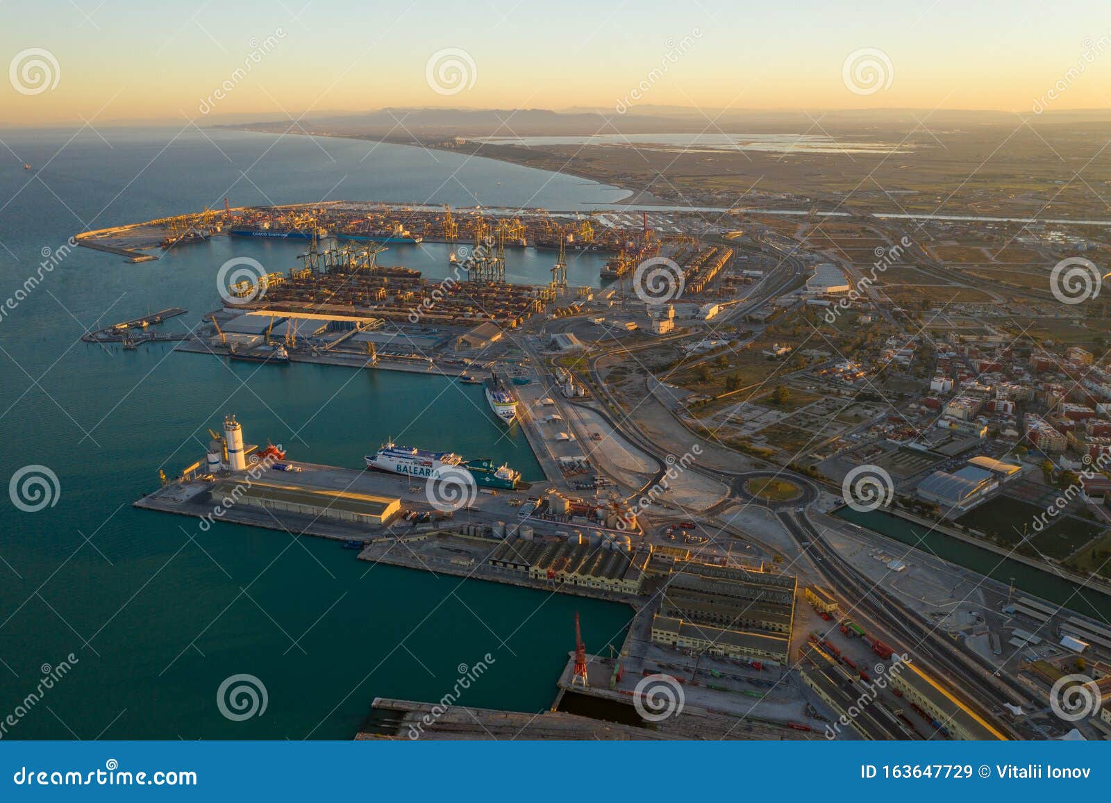 Aerial View of the Container Terminal of the Seaport of the City of ...