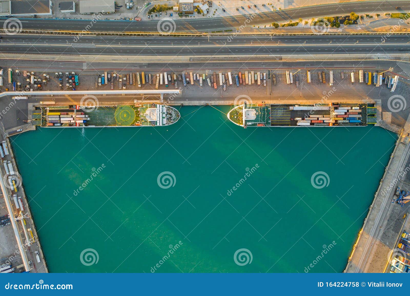 Aerial View of the Container Terminal of the Seaport of the City of ...