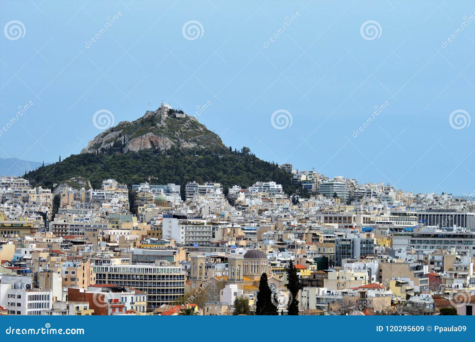 Hillside in Athens, Greece stock image. Image of european - 120295609