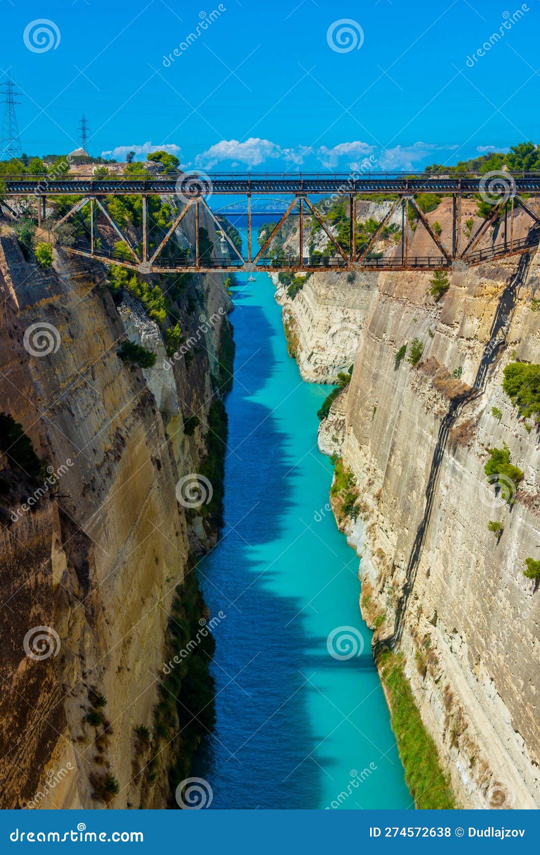 Aerial View of Corinth Channel in Greece Stock Photo - Image of ...