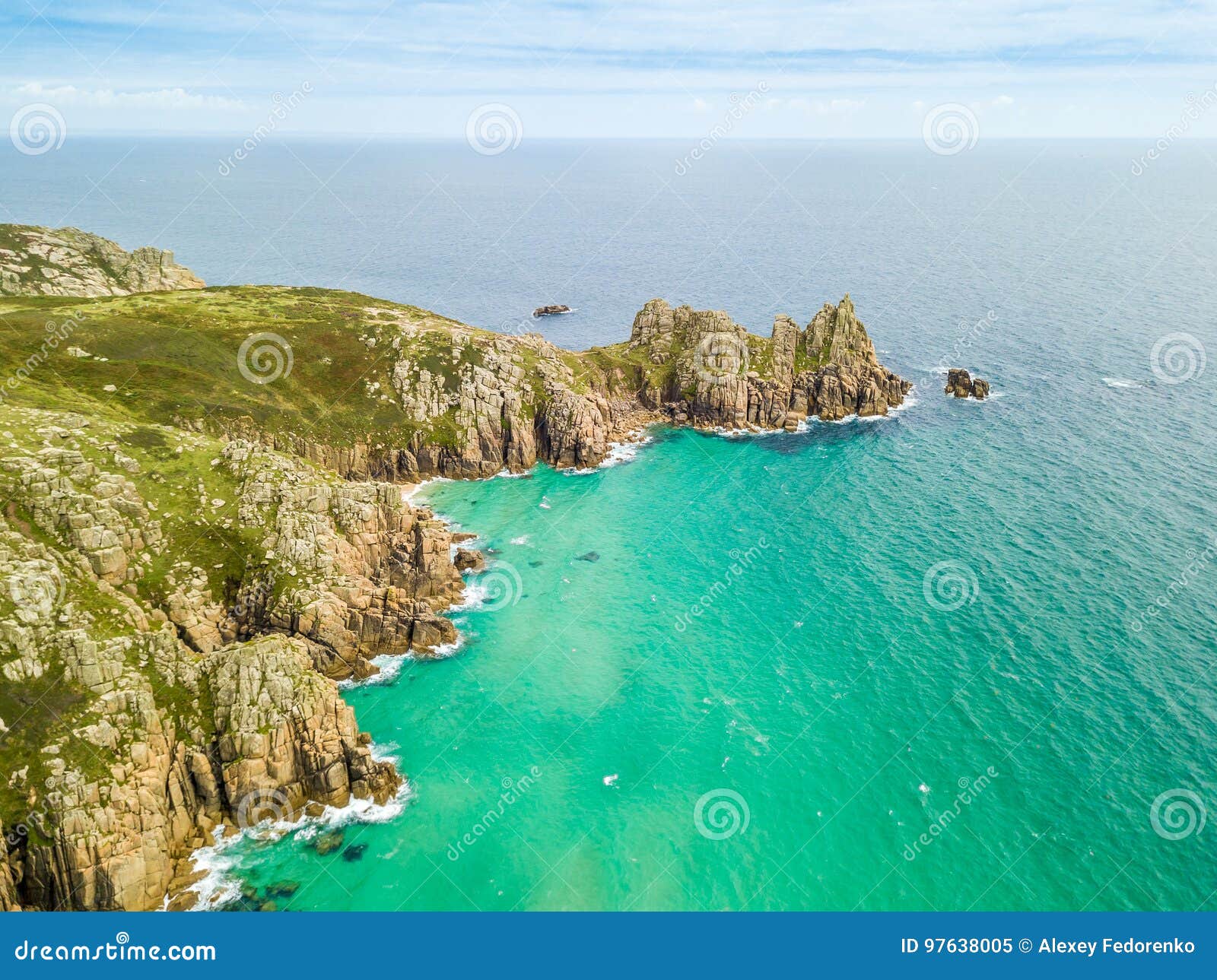Aerial View of Cornwall Seaside Stock Image - Image of cornwall, drone ...
