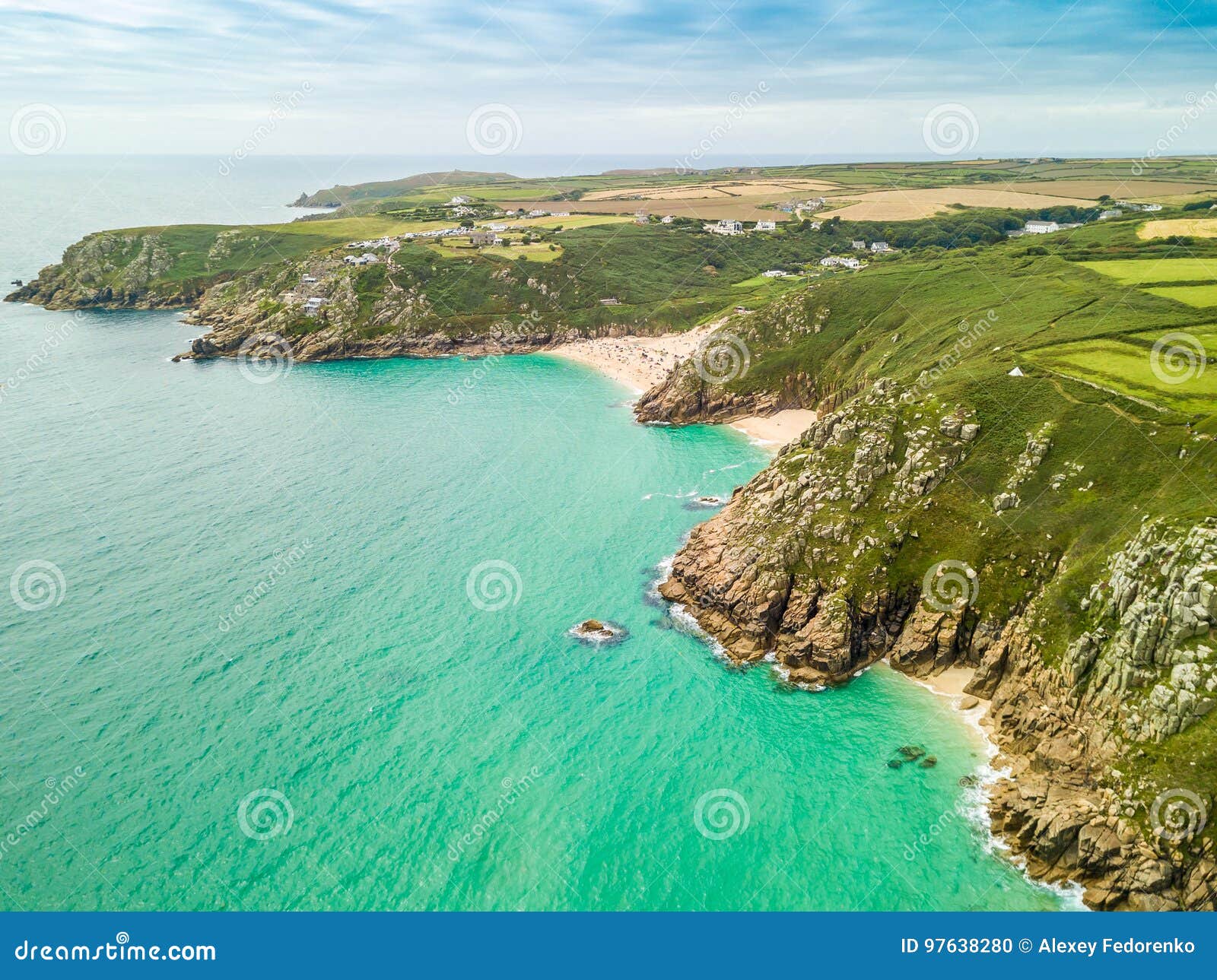 Aerial View of Cornwall Seaside Stock Photo - Image of british, cliffs ...
