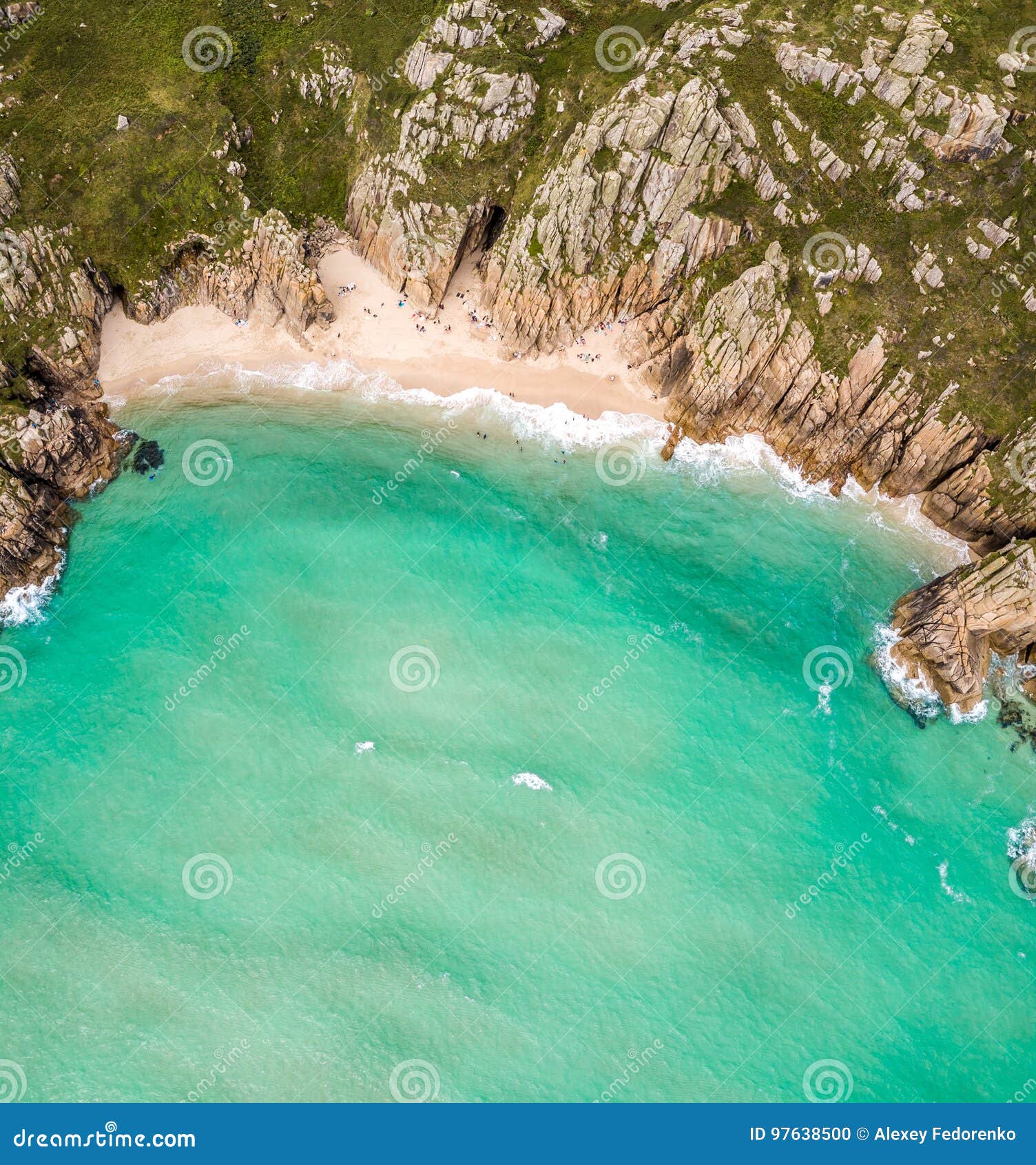 Aerial View of Cornwall Seaside Stock Photo - Image of harbour, green ...