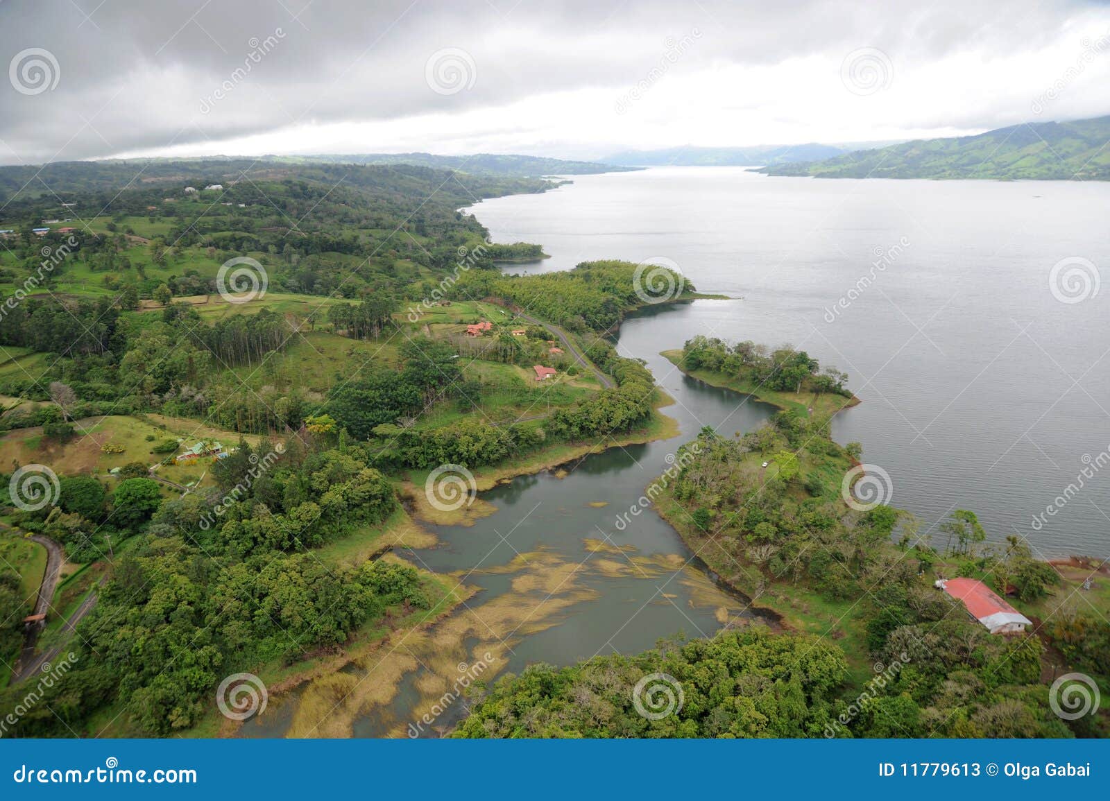 Aerial view in Costa Rica stock image. Image of channel - 11779613