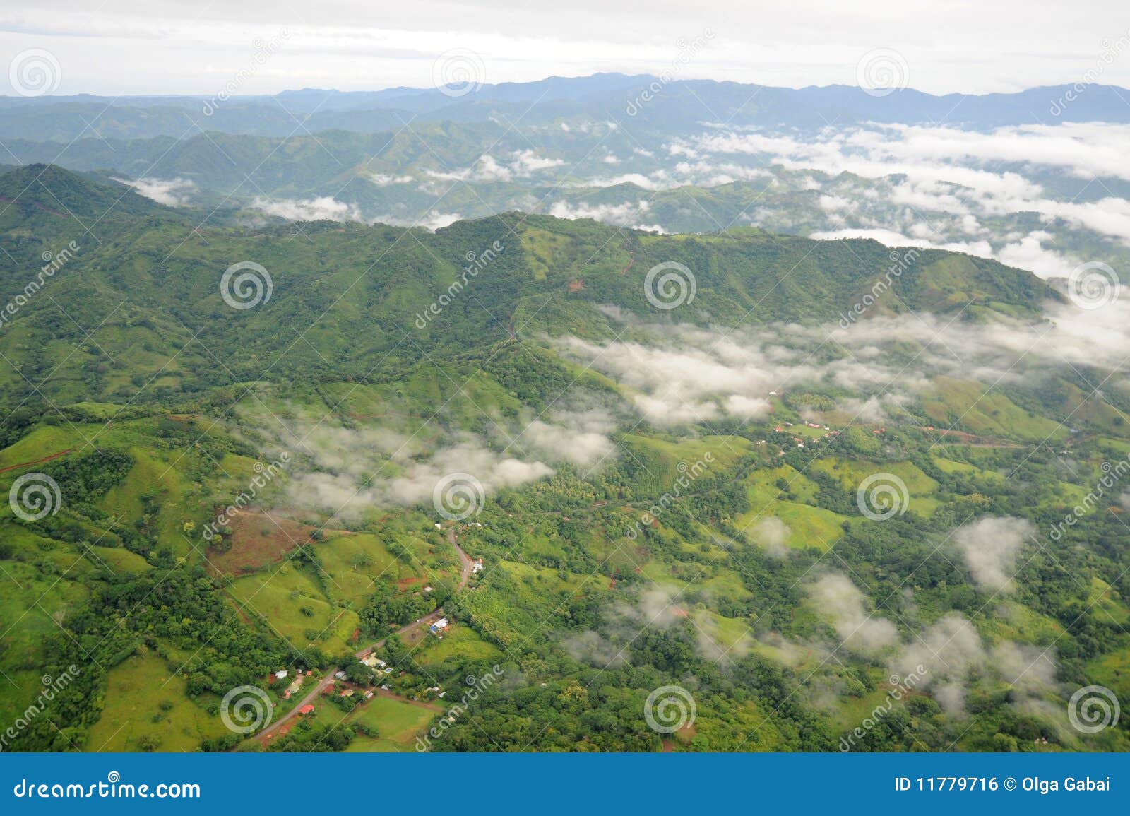 Aerial view in Costa Rica stock photo. Image of land - 11779716