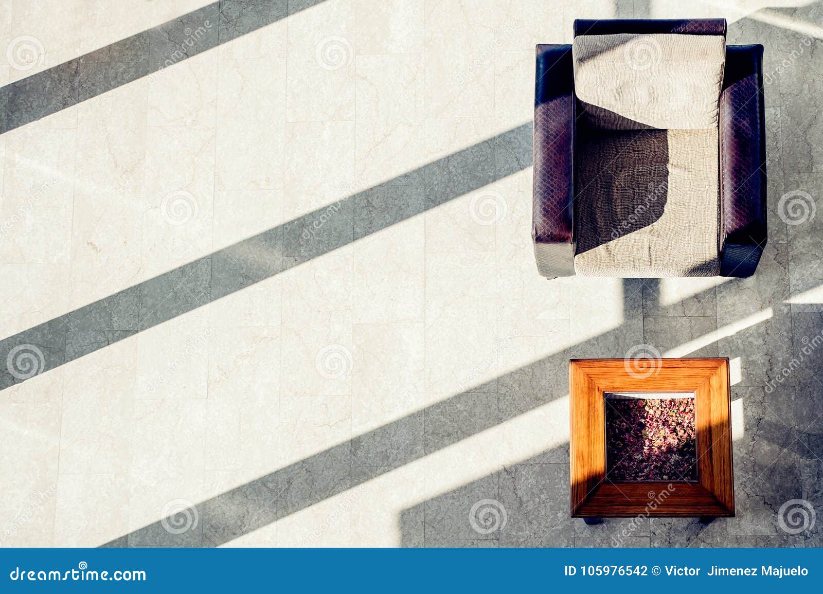 Aerial View of Couch and Table with Shadows Stock Photo - Image of ...