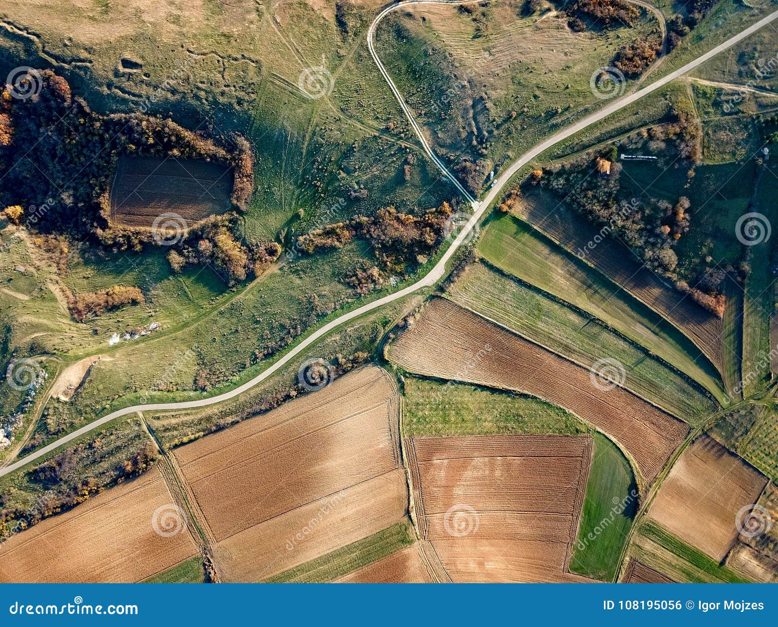Aerial View of Countryside - Green Fields Stock Photo - Image of ...