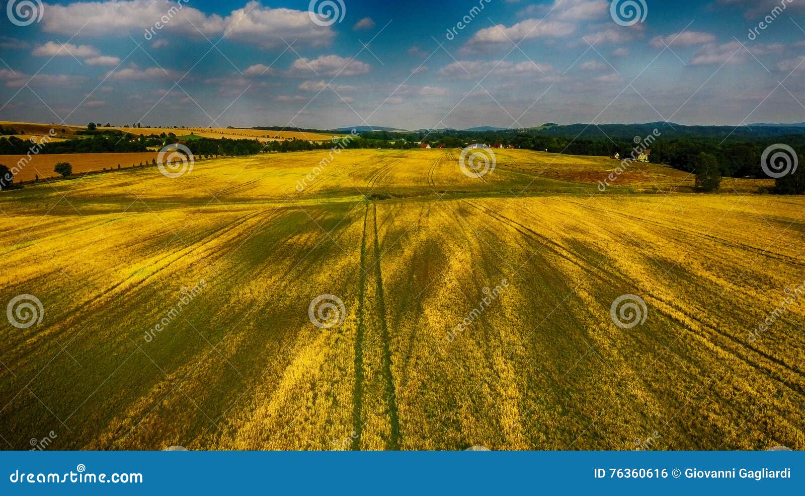 Aerial View of Countryside Meadows in Summer Stock Photo - Image of ...