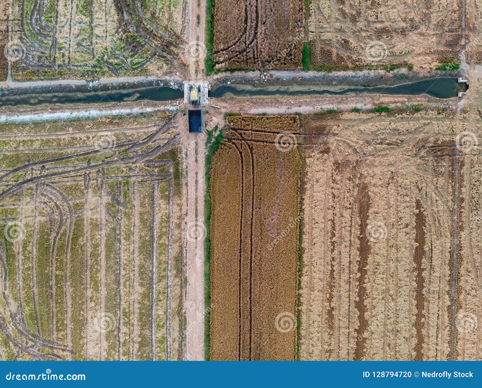 Aerial View of the Rice Fields. Stock Photo - Image of industry, grunge ...