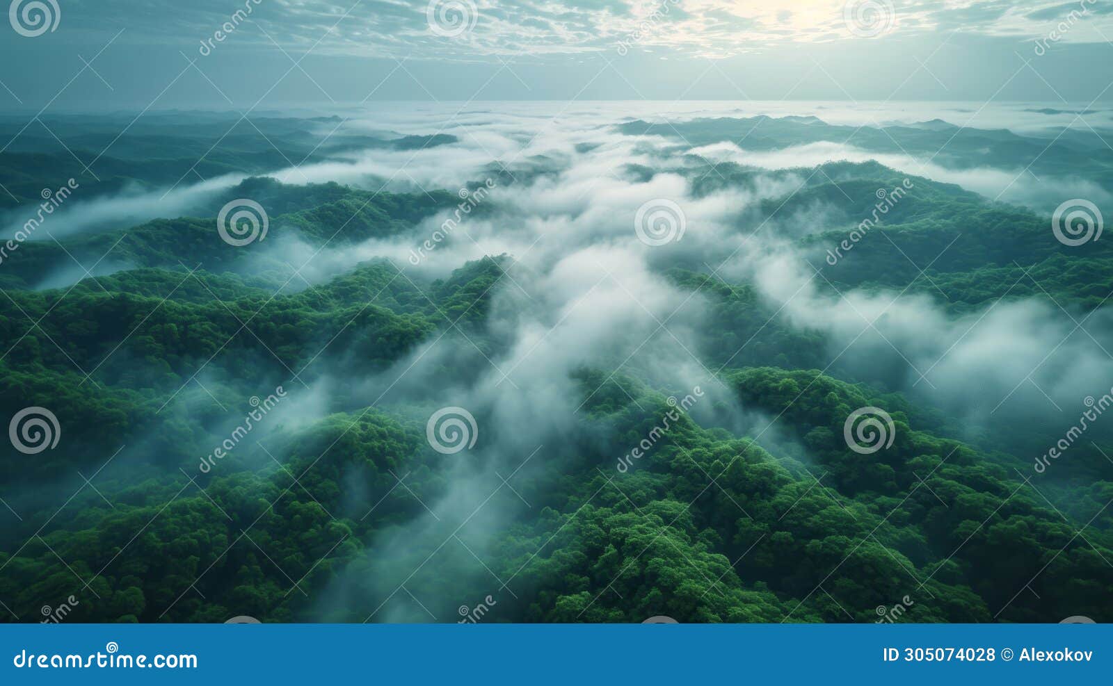 Aerial View of Creeping Fog in Evening AI Generated Stock Illustration ... Aerial View of Creeping Fog in Evening AI Generated Stock Illustration ...