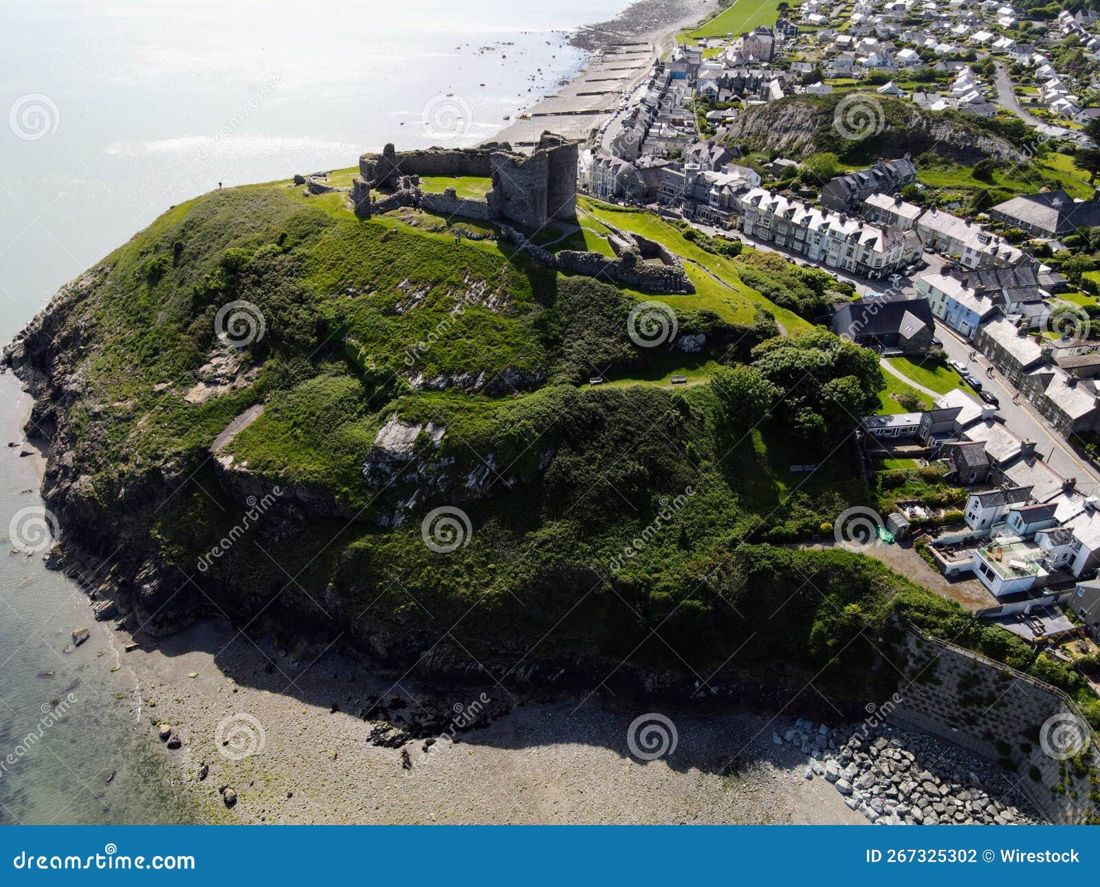 Aerial View of the Criccieth Castle Stock Photo - Image of historic ...