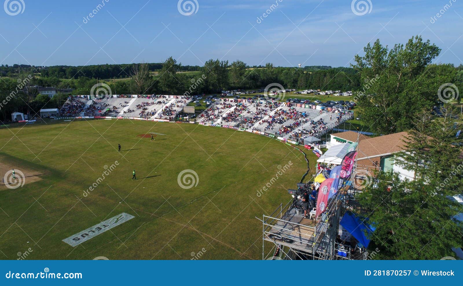 Aerial View of a Cricket Match during a Game in Progress Editorial ...
