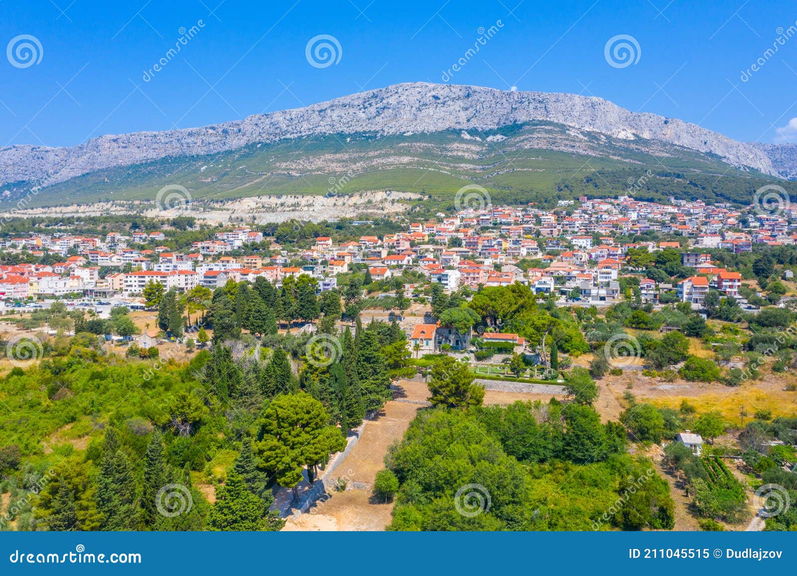 Aerial View of Croatian Town Solin Stock Image - Image of roof, nature ...
