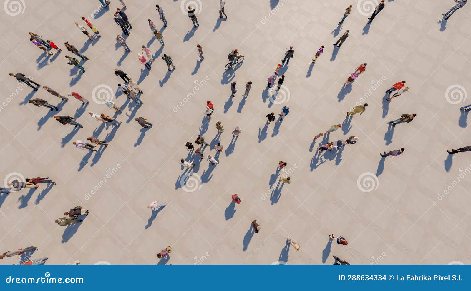 Aerial view of a crowd stock illustration. Illustration of shot - 288634334