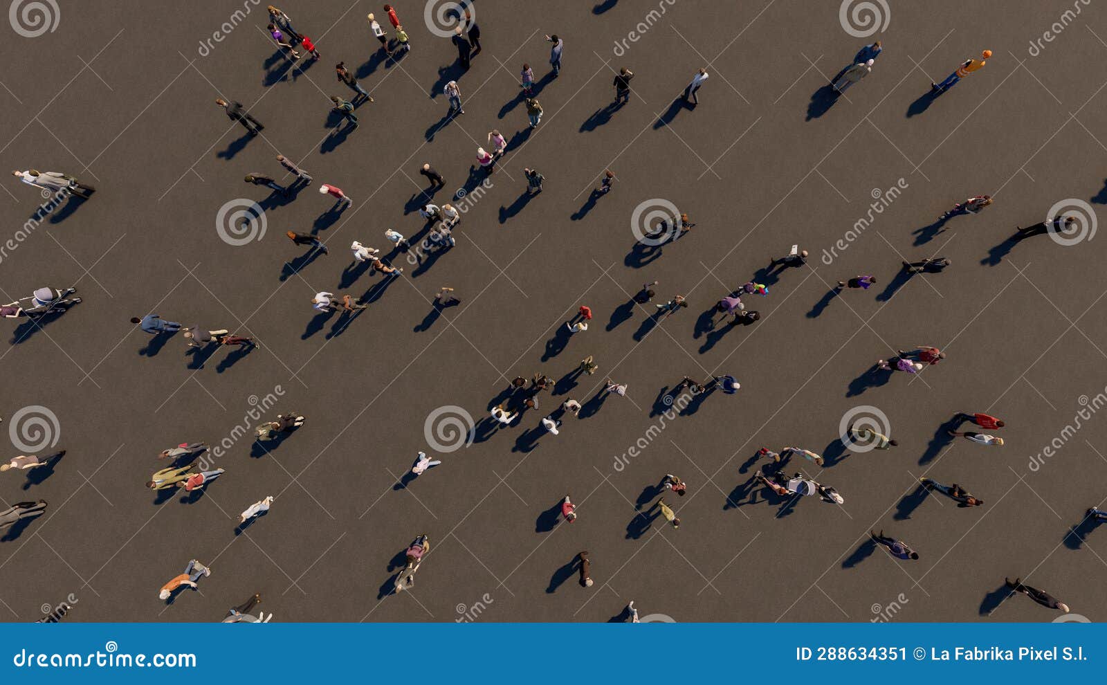 Aerial view of a crowd stock illustration. Illustration of highangle ...