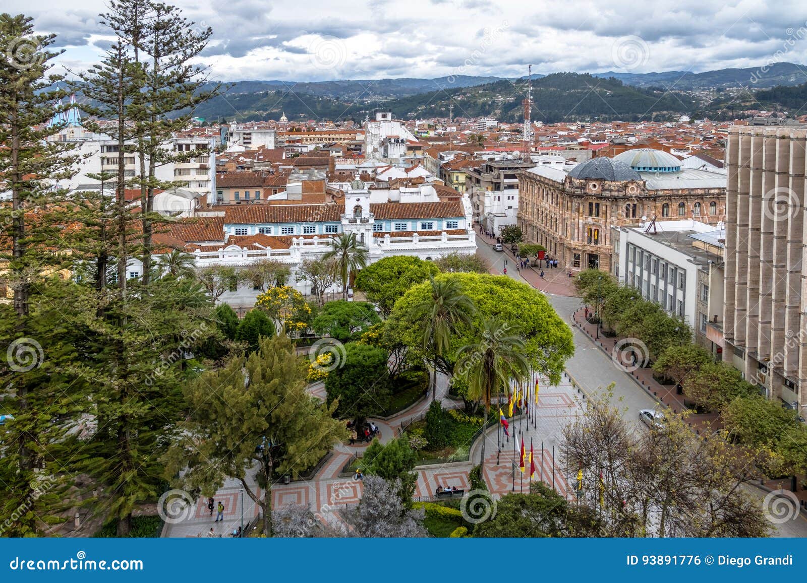 Park Calderon And Inmaculada Concepcion Cathedral At Night - Cuenca ...