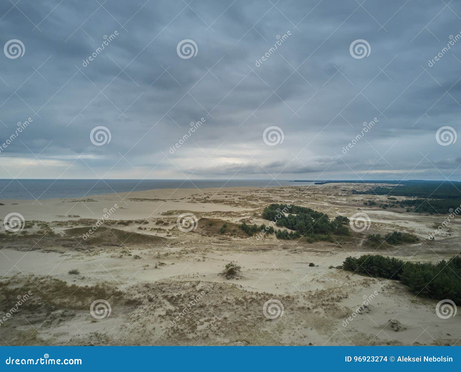 Aerial View of Curonian Spit. Stock Photo - Image of horizon, neringa ...