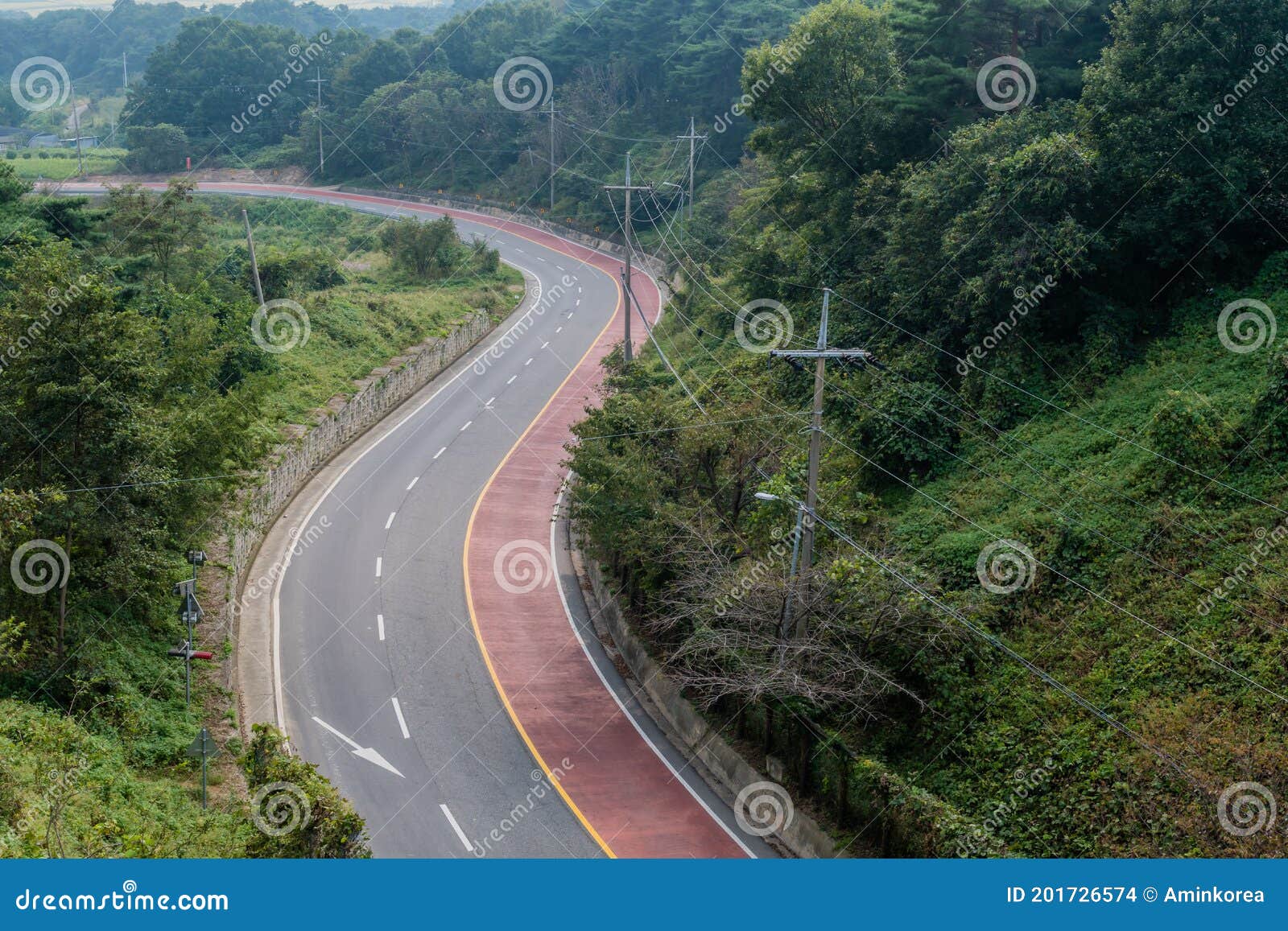 Aerial View of Curvy Mountain Road Stock Photo - Image of mountain ...