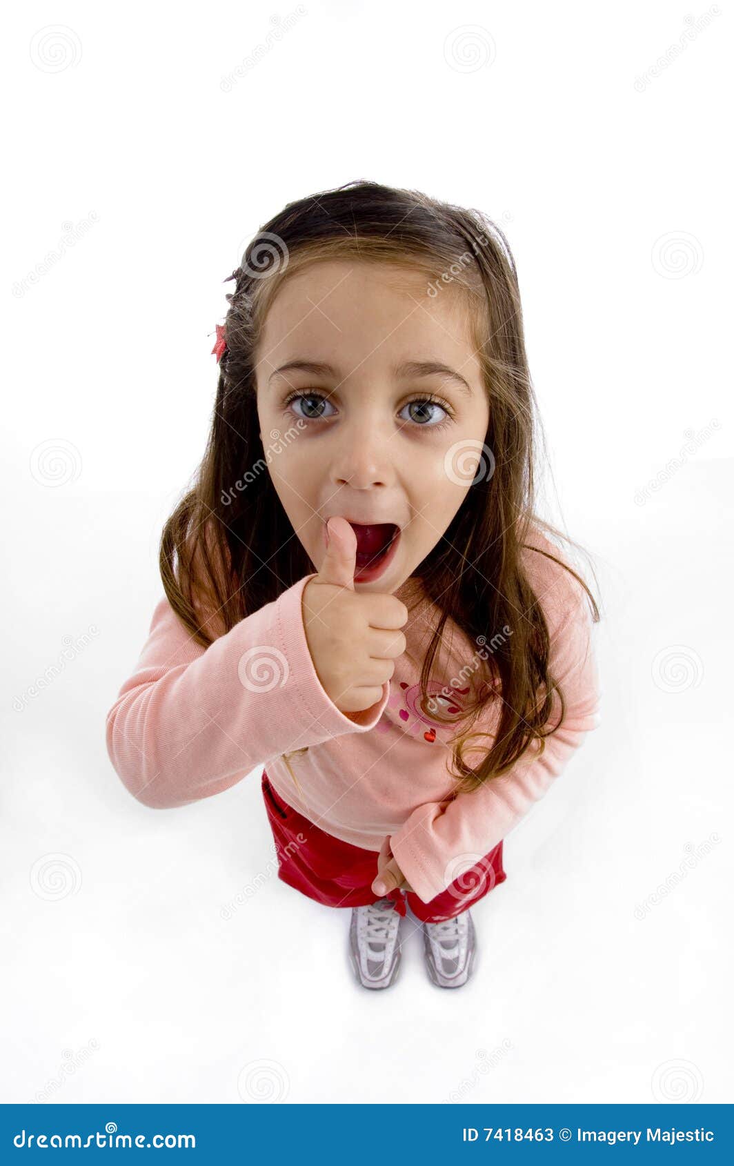 Aerial View of Cute Girl Teasing Stock Image - Image of innocent ...