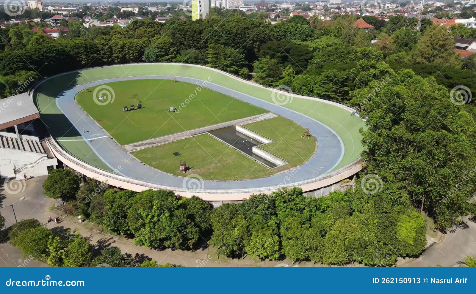 Aerial View of Cyclists Using the Velodrome Track in the Training ...