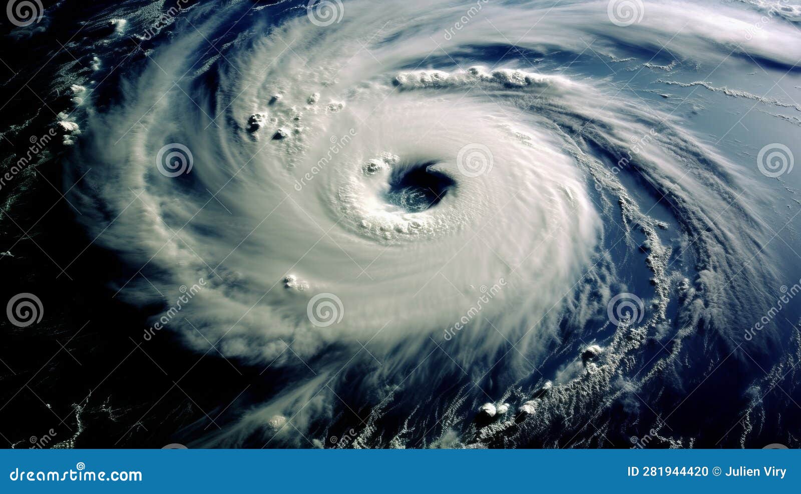 Aerial View of a Cyclone with the Eye in Center Stock Illustration ...