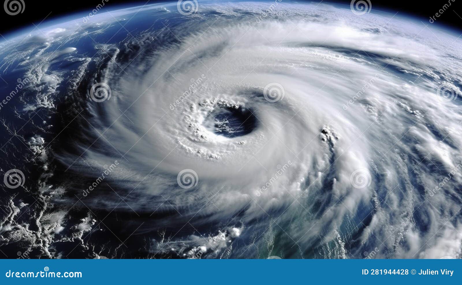 Aerial View of a Cyclone with the Eye in Center Stock Illustration ...