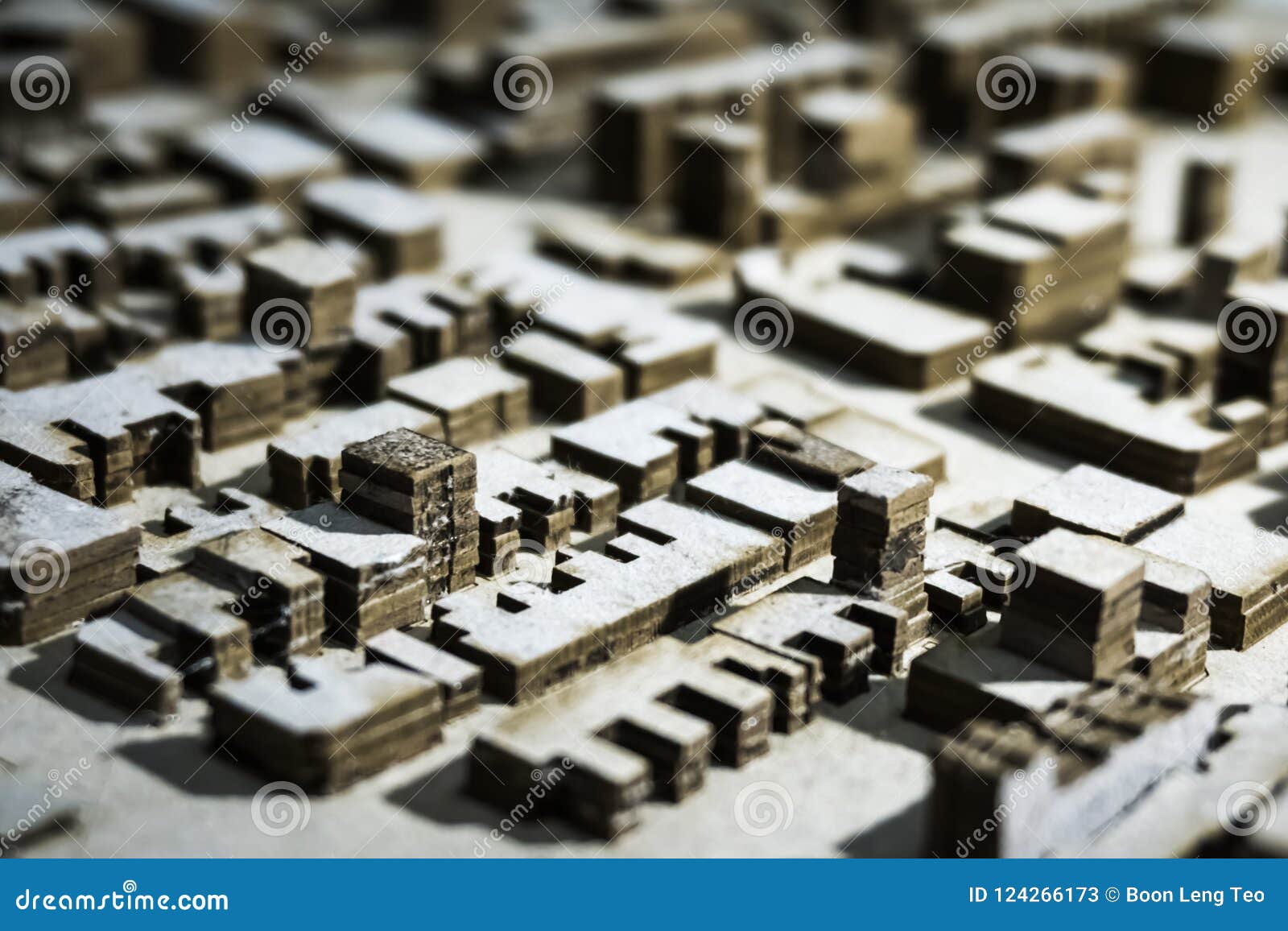 Aerial View of 3D Model Town Plan Stock Image - Image of architecture ...